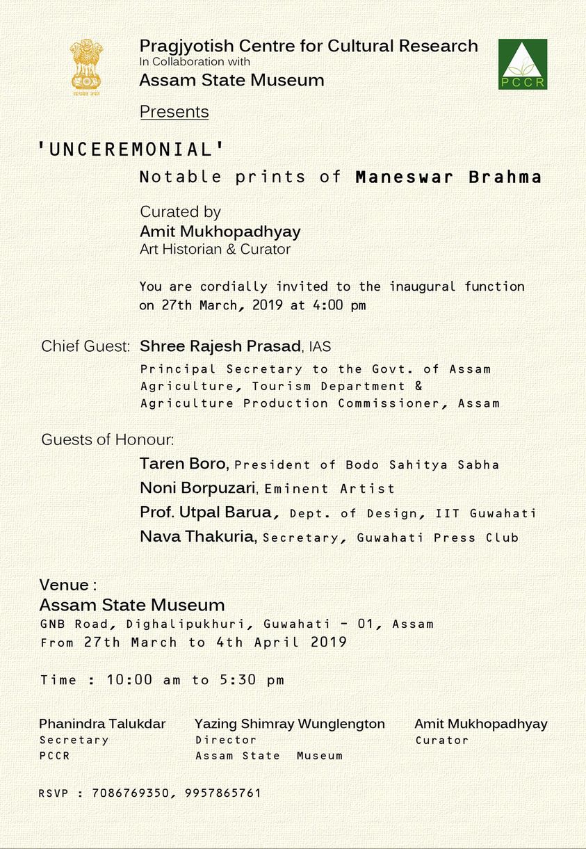 A curatorial exhibition ‘Unceremonial : Notable Prints of Maneswar ...